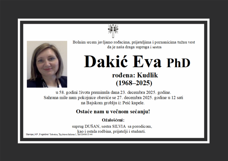 Posmrtnice – JKP Pogrebno Subotica