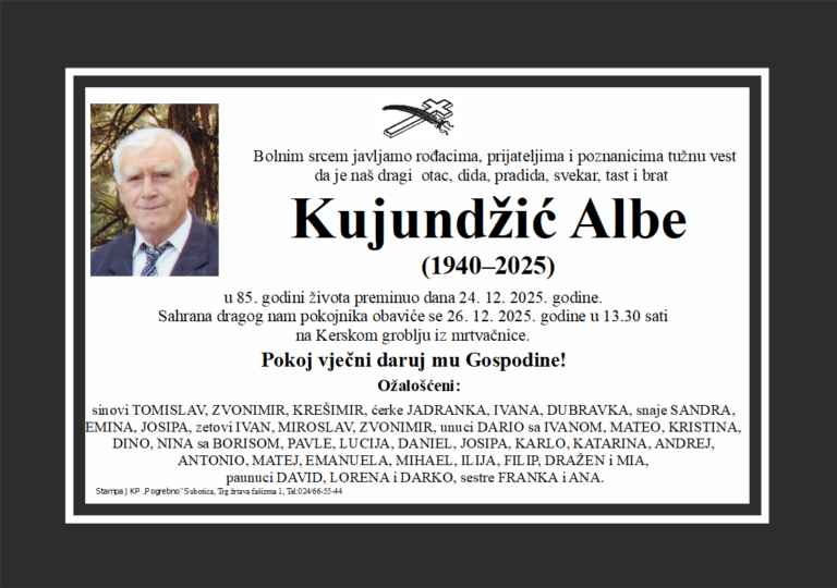Posmrtnice – JKP Pogrebno Subotica