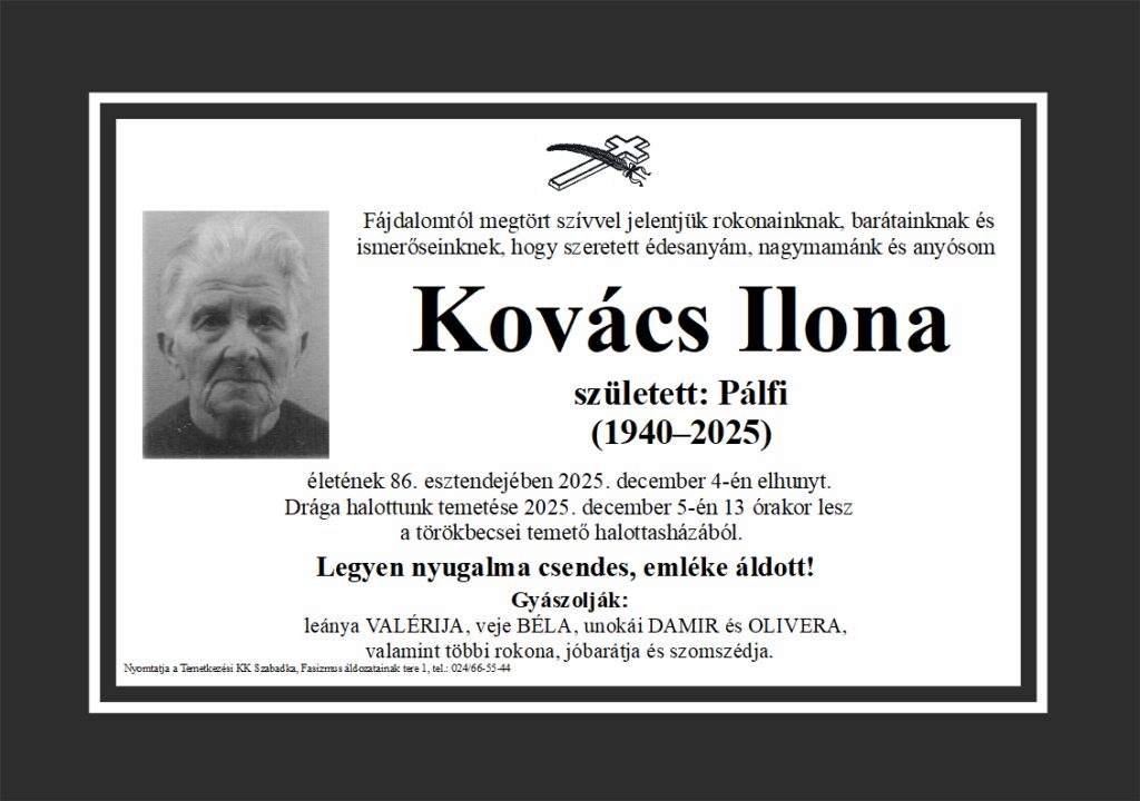 Posmrtnice – JKP Pogrebno Subotica