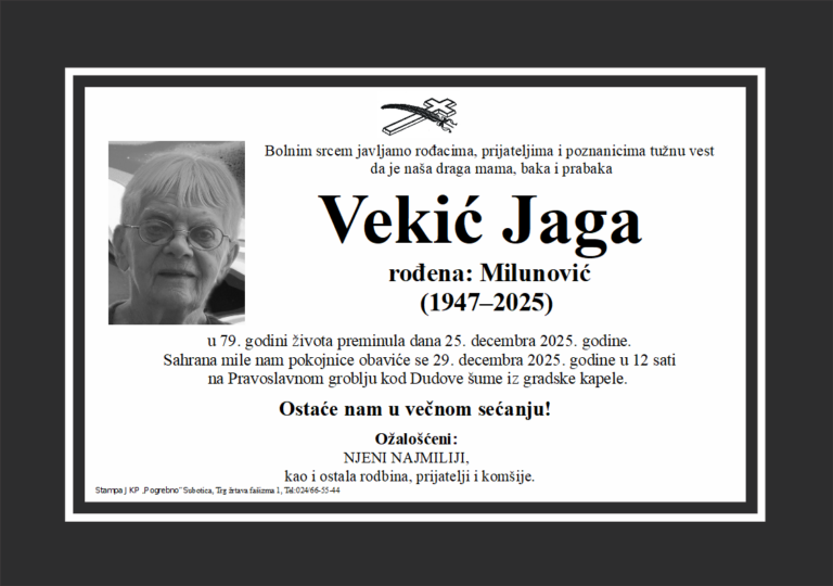 Posmrtnice – JKP Pogrebno Subotica