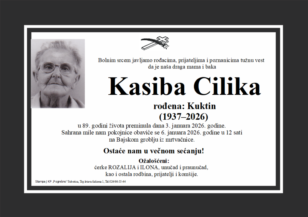 Posmrtnice – JKP Pogrebno Subotica